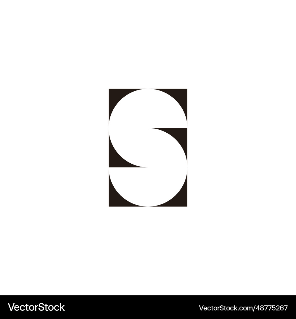 Letter s curves squares geometric symbol simple Vector Image