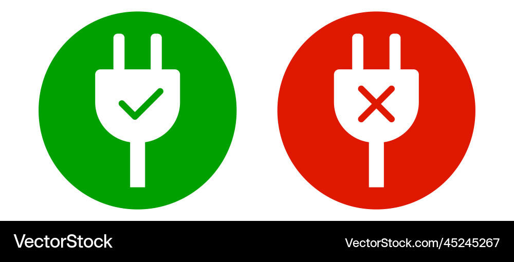 Outlet available icon and prohibited icons Vector Image