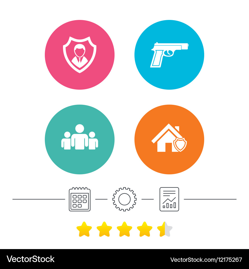 Security agency icons home shield protection Vector Image