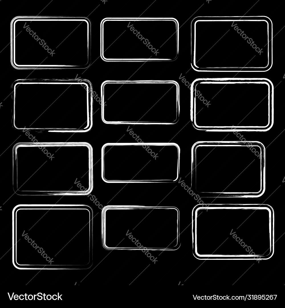 Set white grunge post stamps distress texture Vector Image