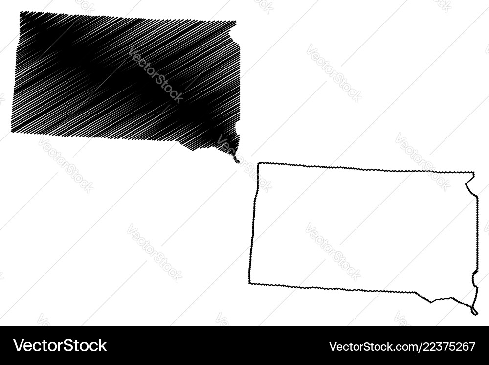 South dakota map Royalty Free Vector Image - VectorStock