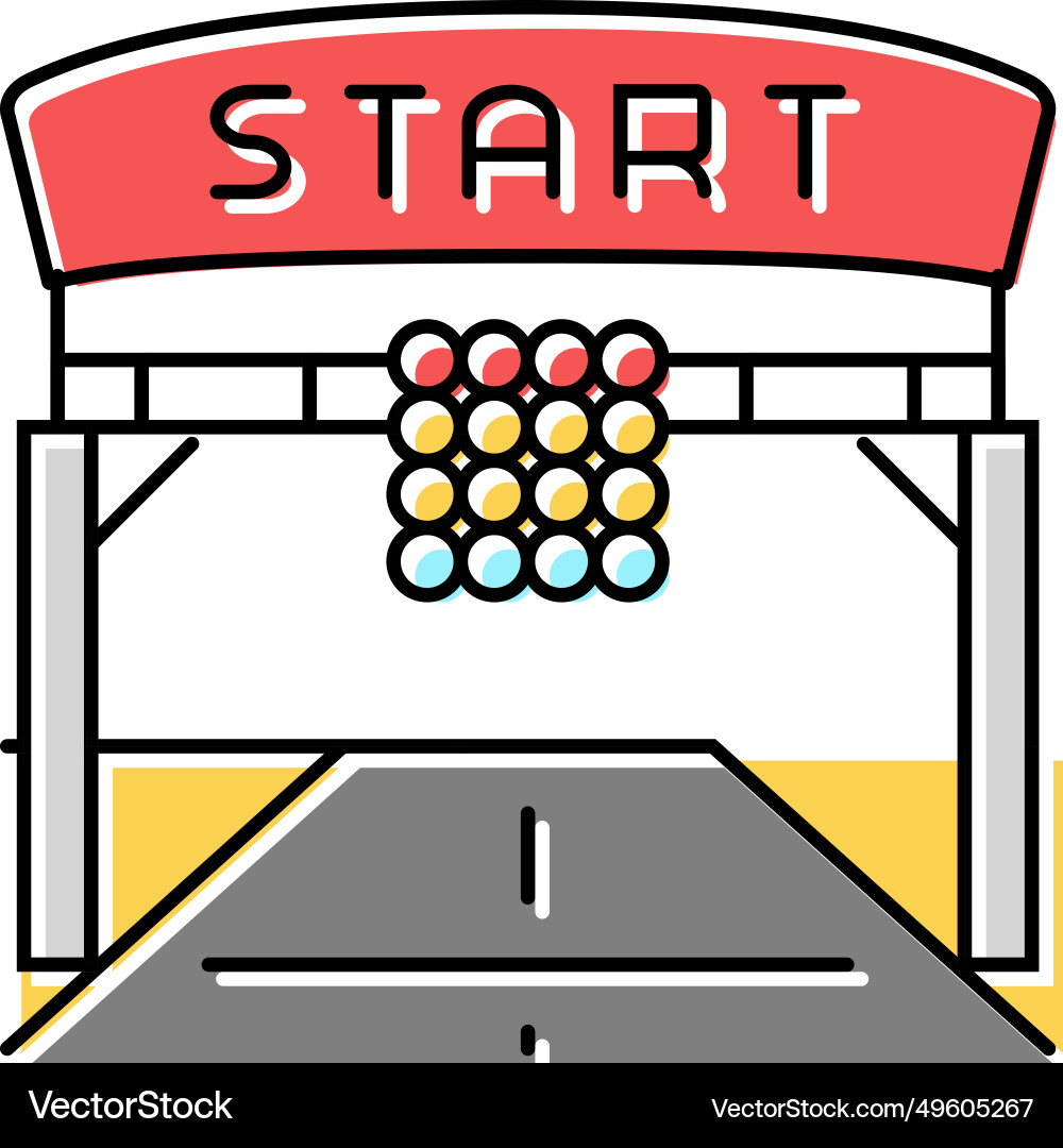 Start vehicle speed auto color icon Royalty Free Vector