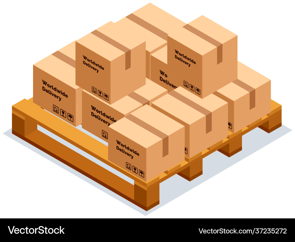 Carton square box delivery and packaging goods Vector Image