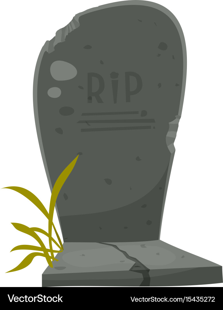 Cartoon tombstone with rip a funny Royalty Free Vector Image