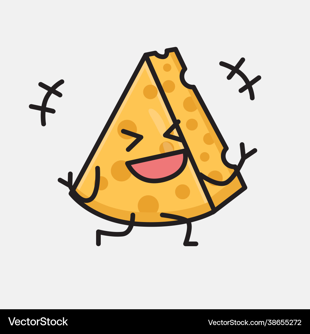 Cheese character with cute face and simple body Vector Image