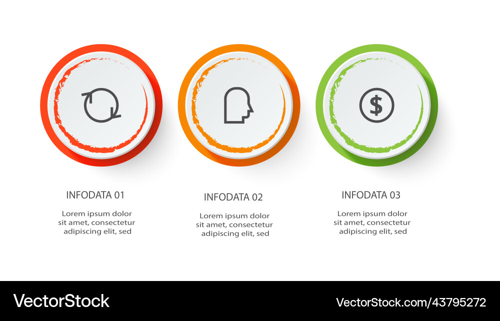 Circle concept for infographic with 3 steps Vector Image