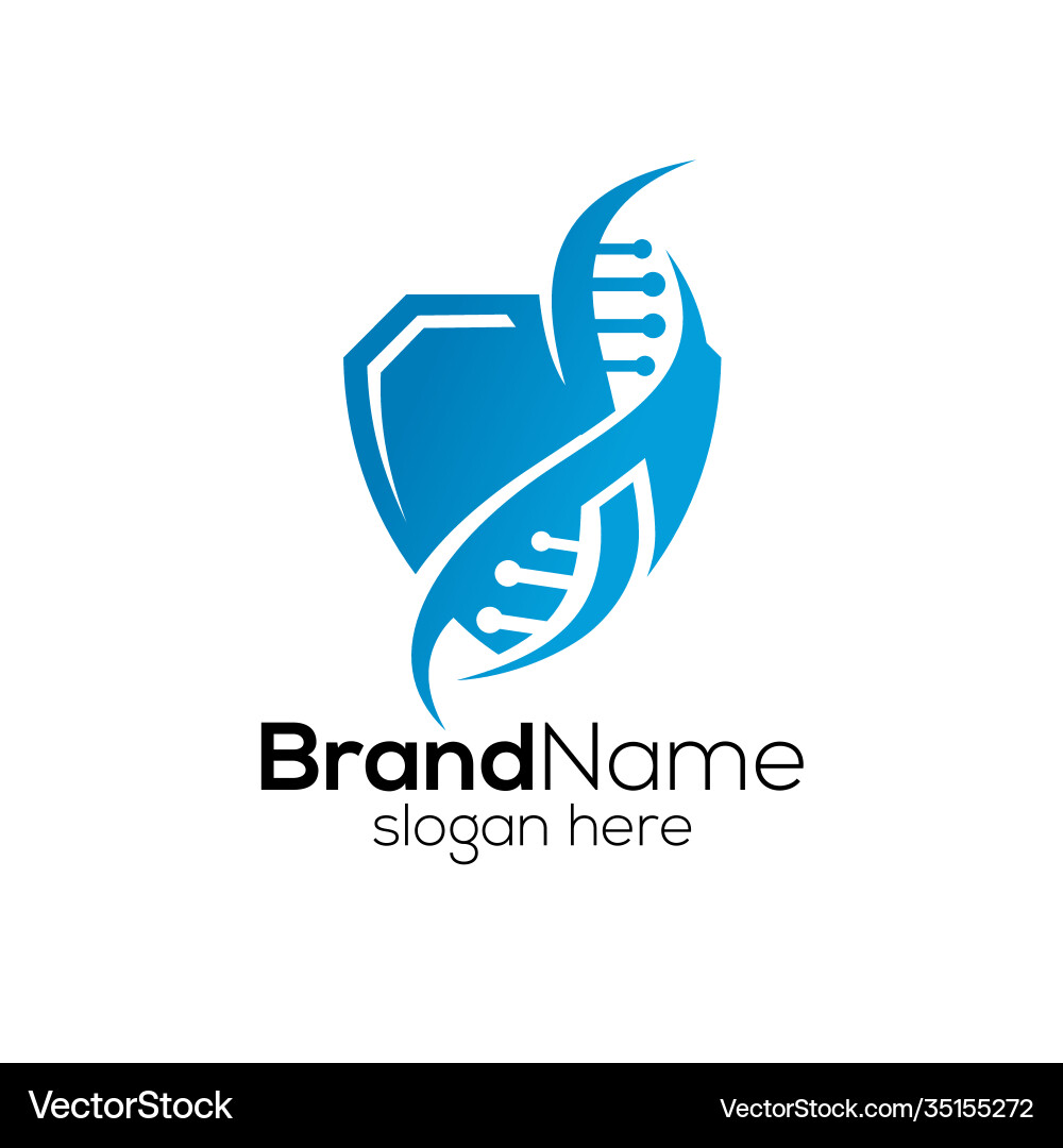 Dna protection logo symbol or icon template Vector Image