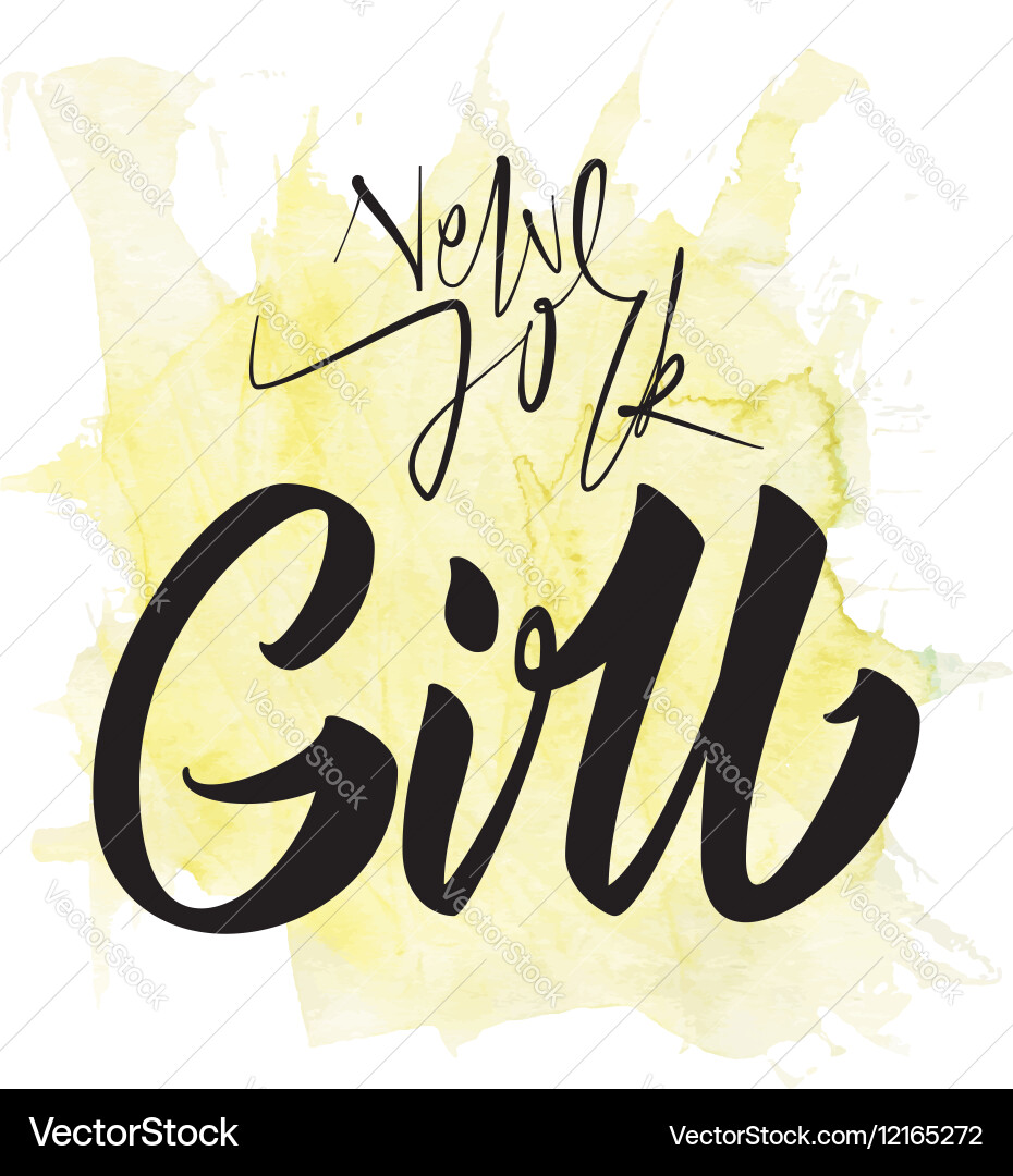 Girl Calligraphy Lettering Royalty Free Vector Image
