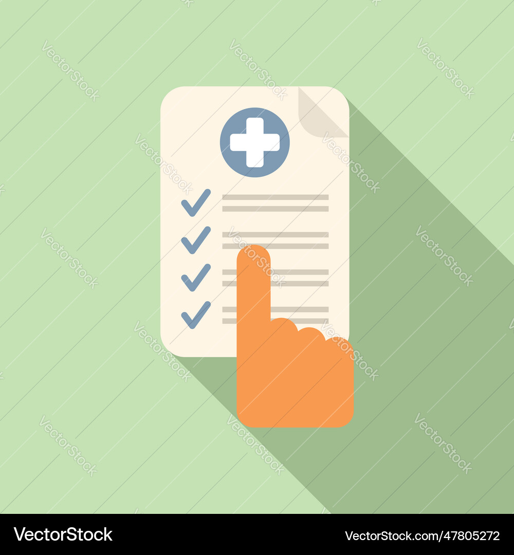Medical result icon flat positive test Royalty Free Vector