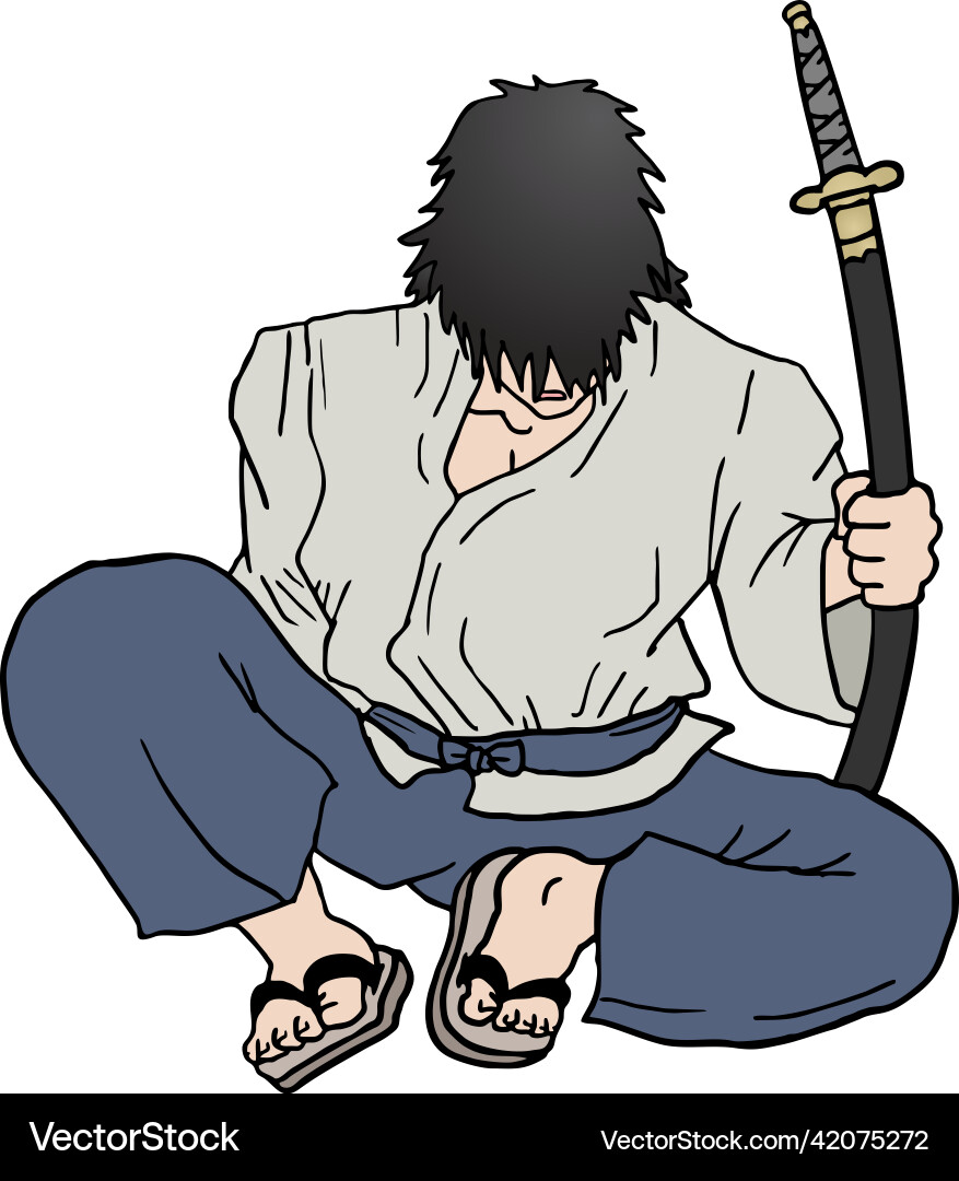Sitting samurai Royalty Free Vector Image - VectorStock