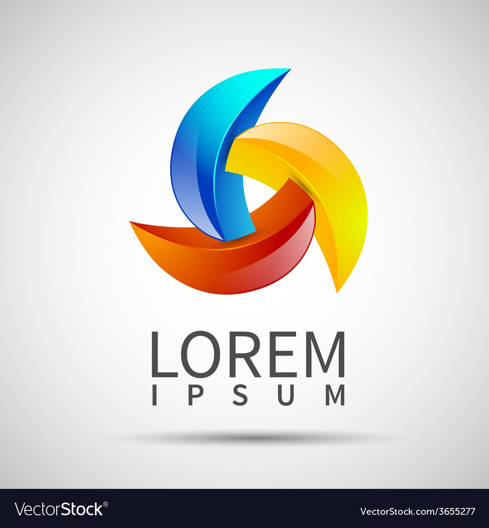 Abstract element shape design icon Royalty Free Vector Image