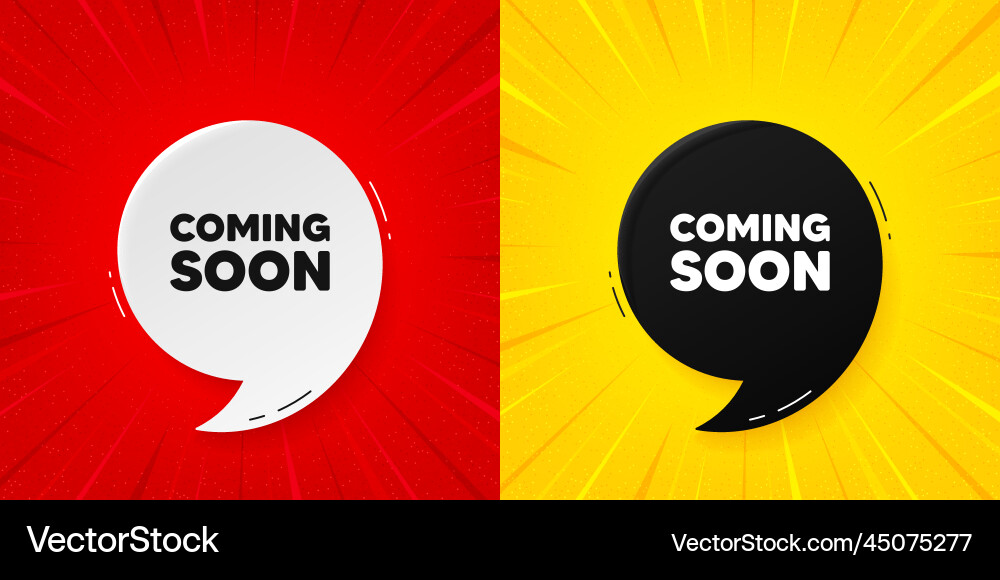 Coming soon tag promotion banner sign flash Vector Image