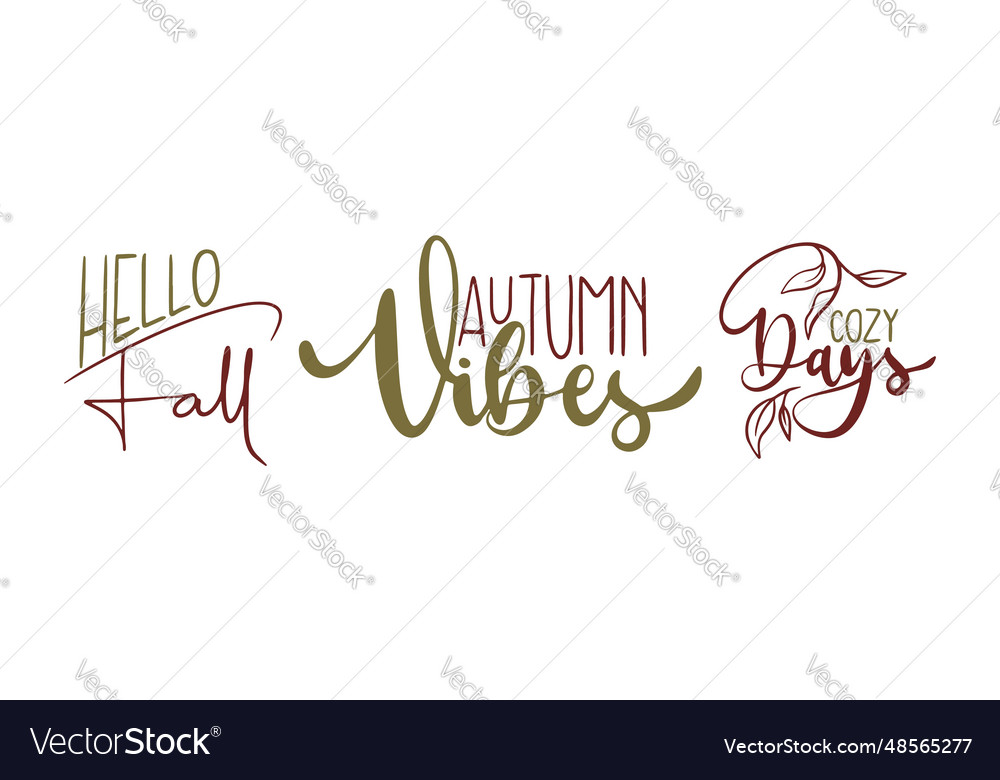 Hand lettering set for autumn fall harvest time Vector Image