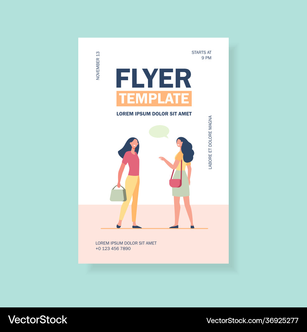 Happy friendly women talking outside Royalty Free Vector