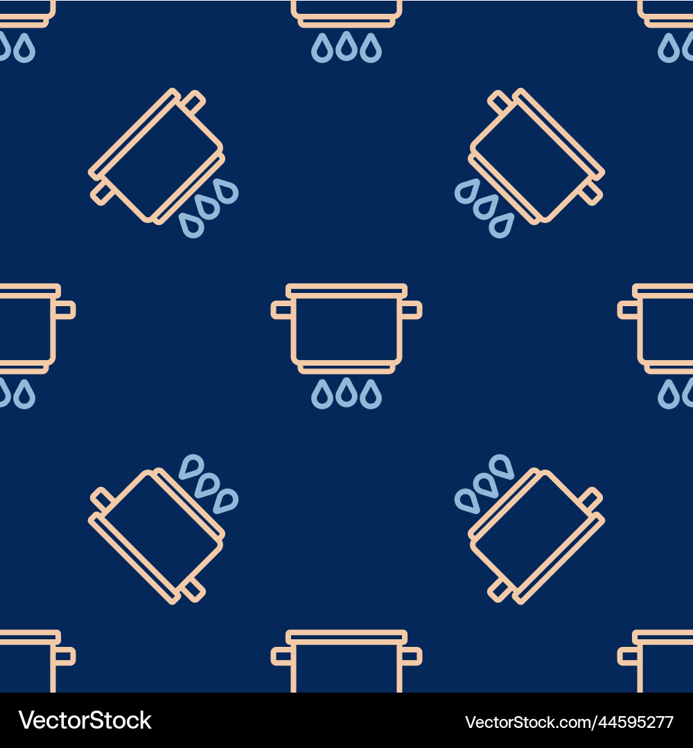 Line cooking pot on fire icon isolated seamless Vector Image