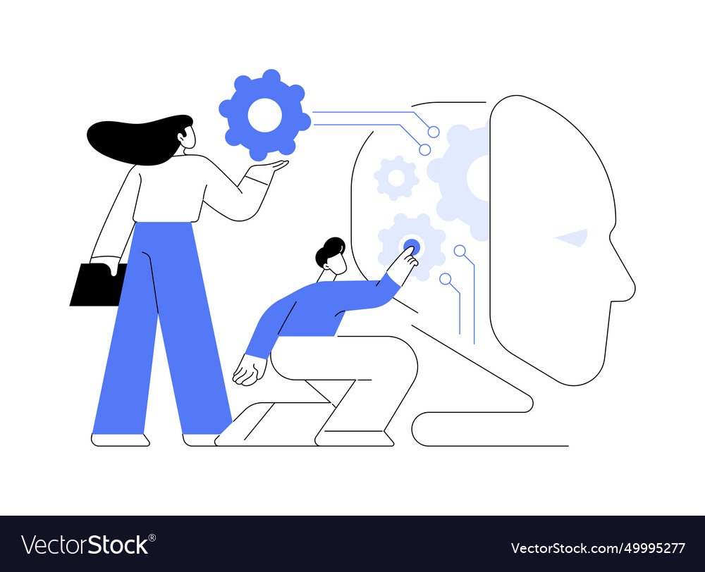 Machine Learning Students Royalty Free Vector Image
