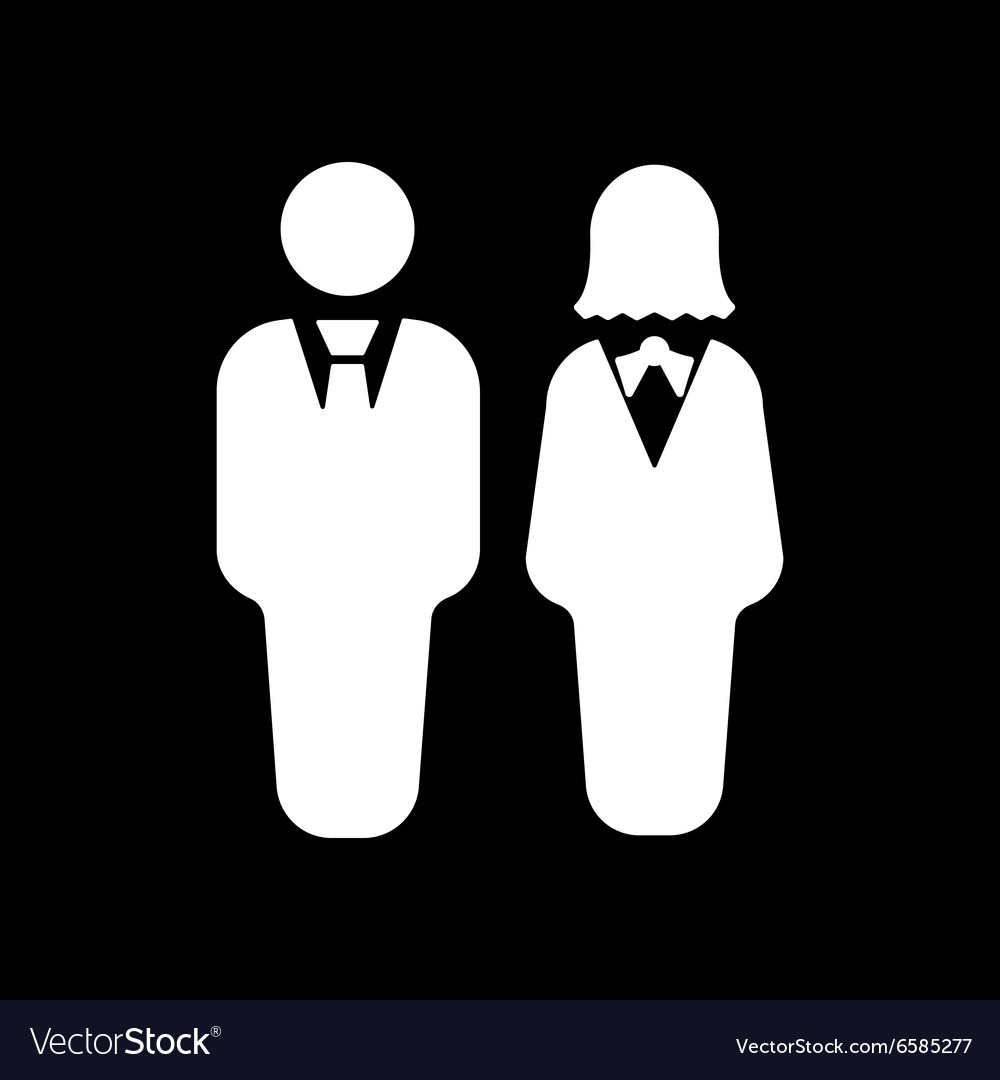 Man And Woman Icon Partners Human Symbol Vector Image
