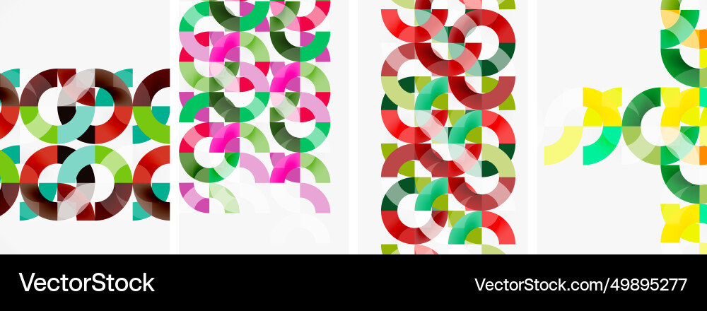 Set of circle lines poster backgrounds Royalty Free Vector
