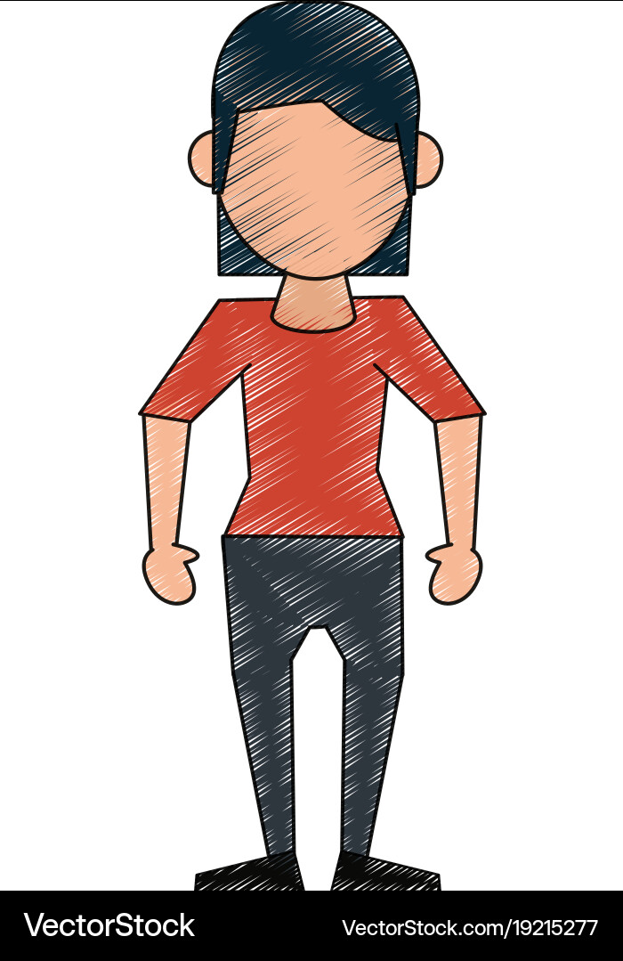 Woman faceless cartoon Royalty Free Vector Image