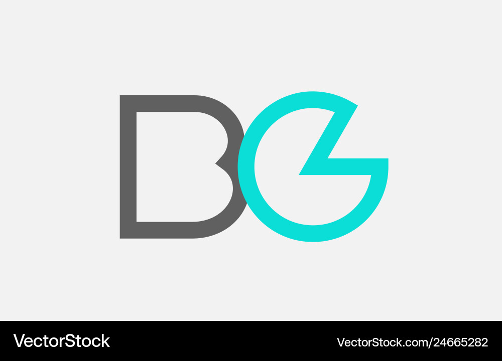 Blue grey alphabet letter bg b g combination Vector Image