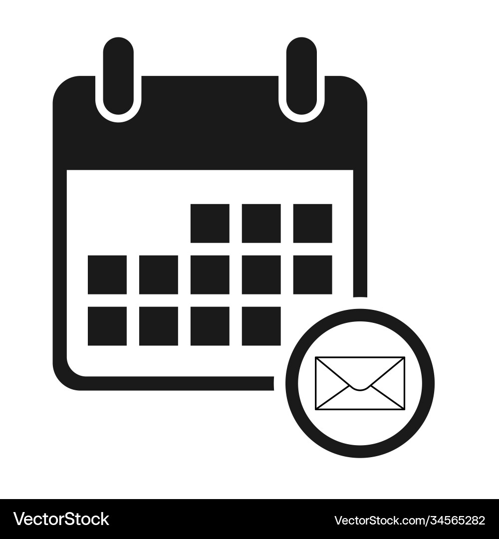 Calendar icon email date event symbol isolated Vector Image