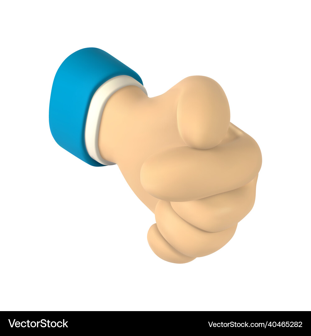 Cartoon character hand shows finger gestures 3d Vector Image