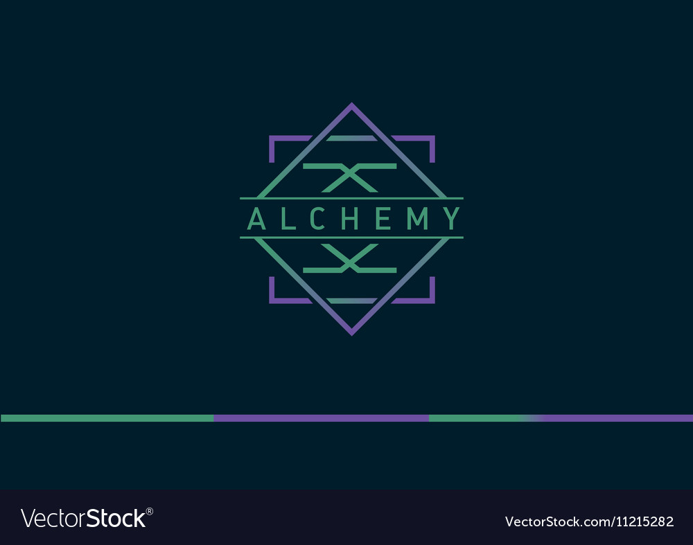 Development a linear gradient logo on alchemy Vector Image