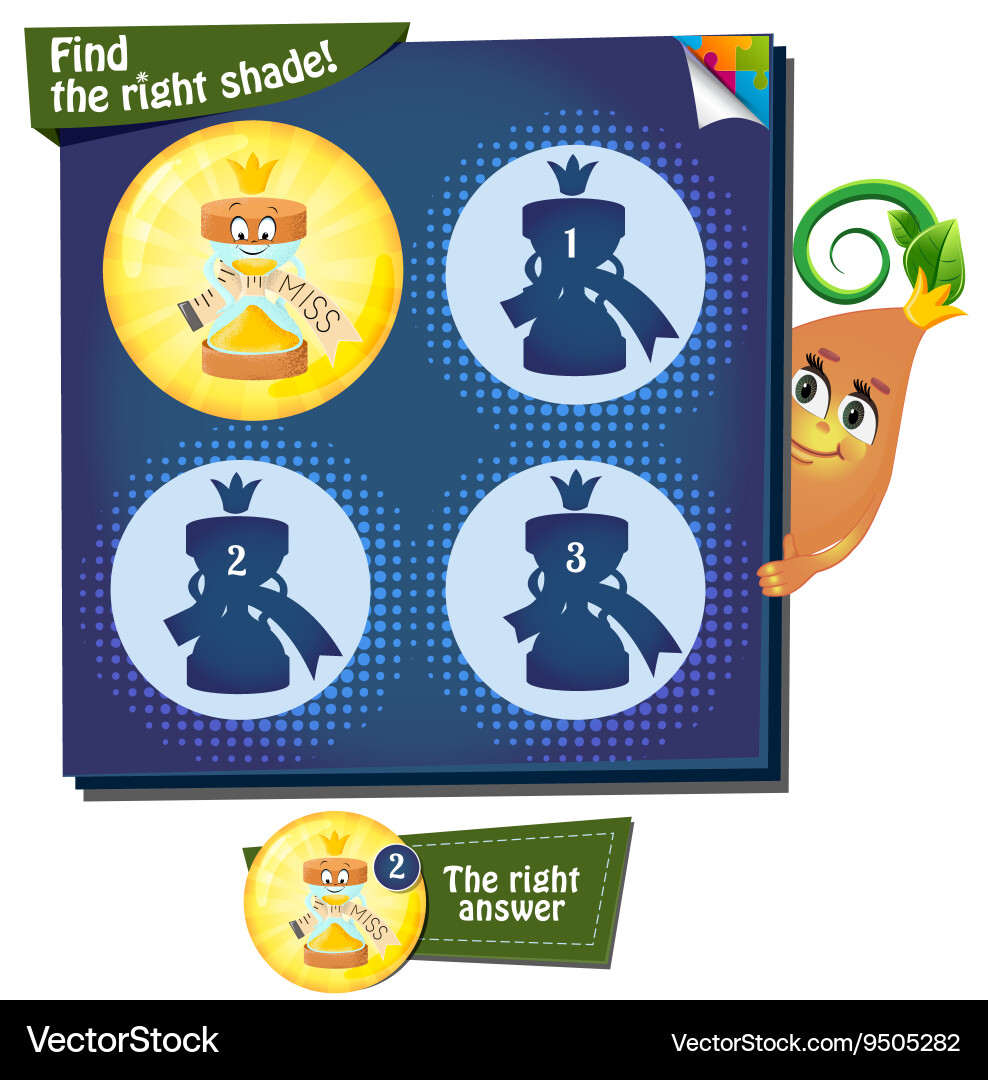 Find the right shade hourglass Royalty Free Vector Image