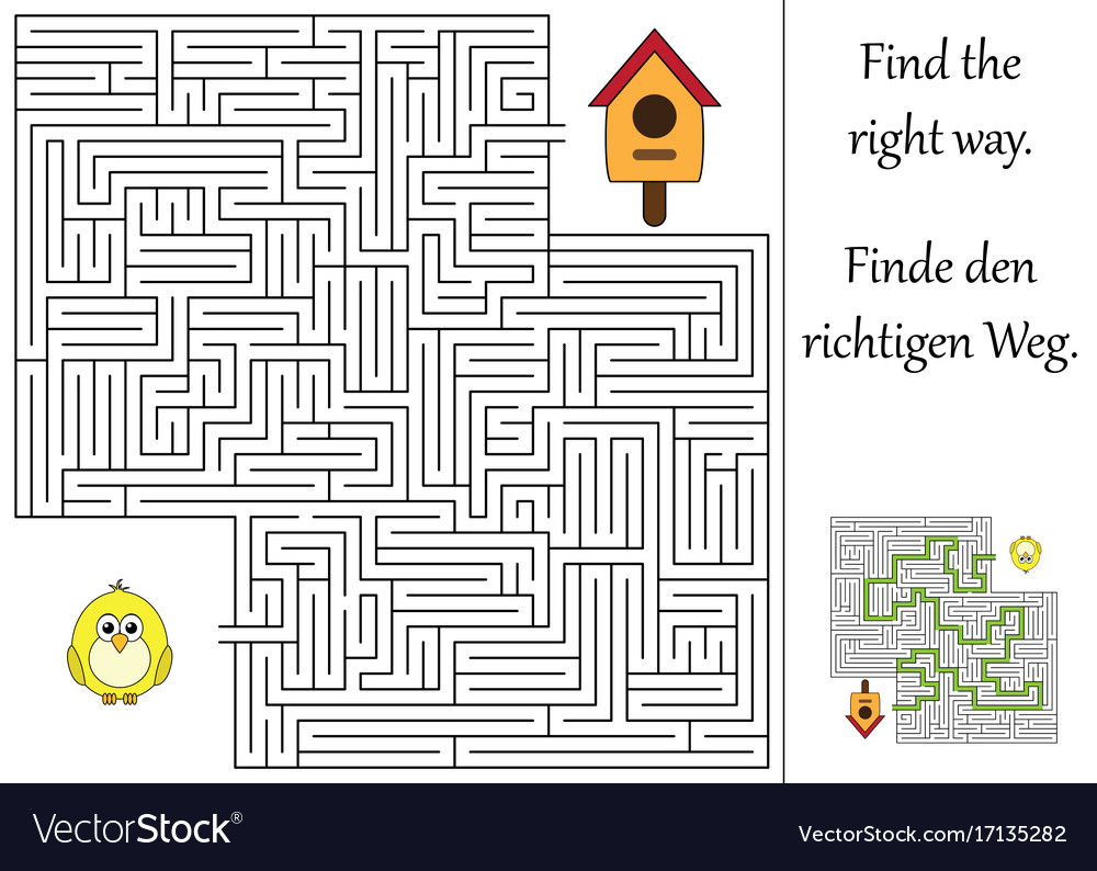 Find the right way through the maze Royalty Free Vector