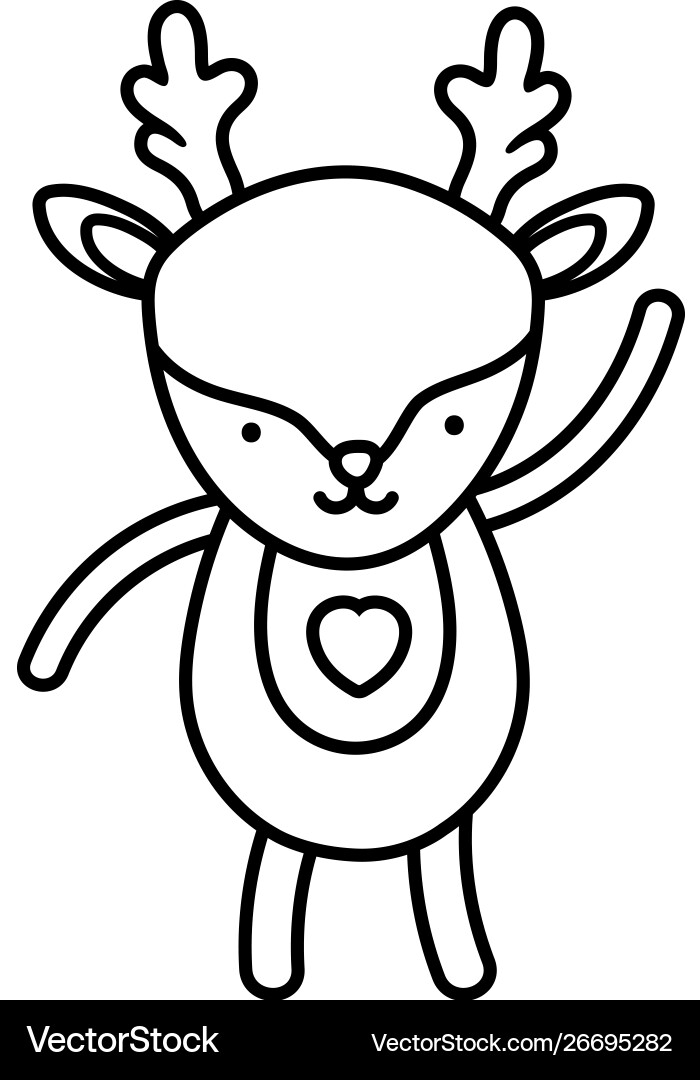 Isolated reindeer cartoon design Royalty Free Vector Image