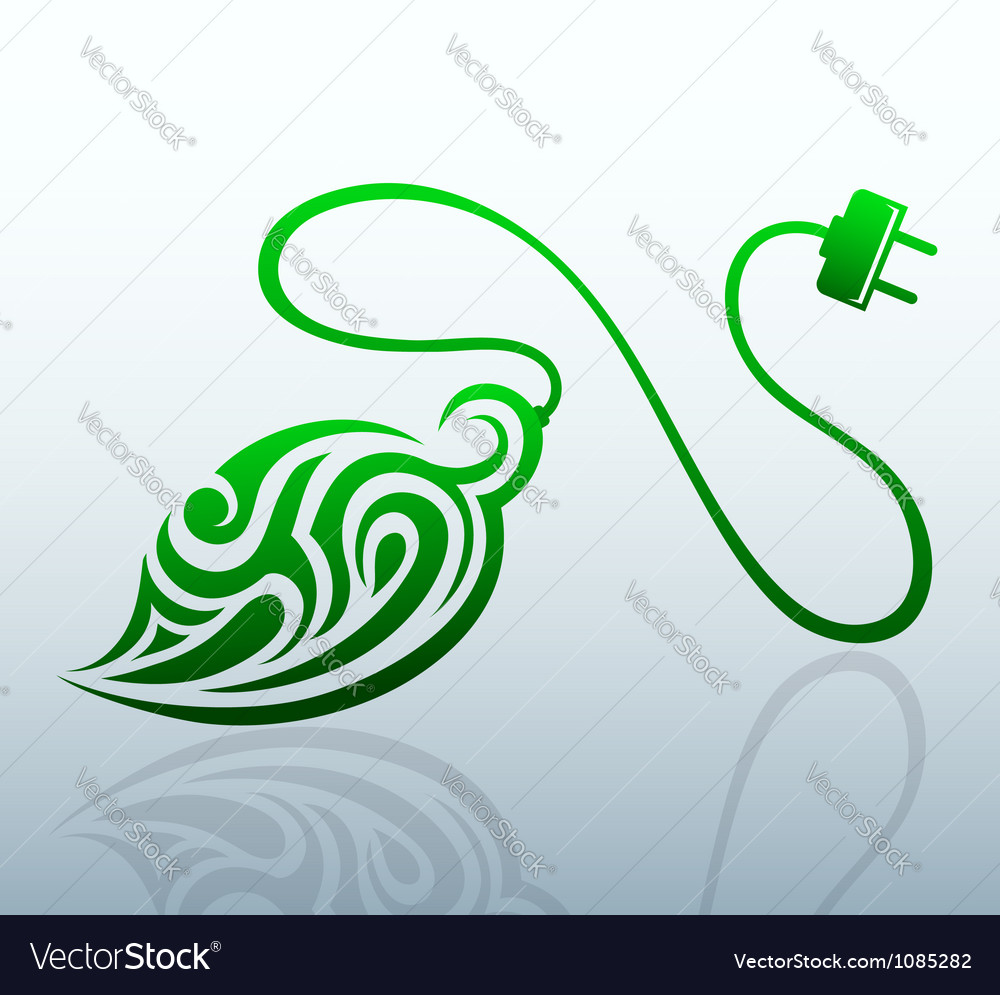 Leaf and electrical plug Royalty Free Vector Image