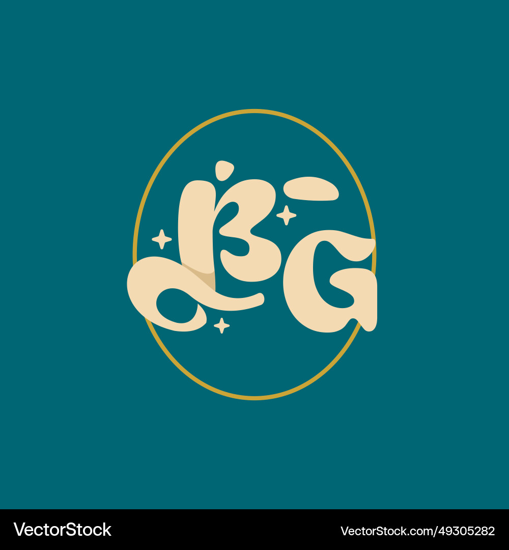 Letter bg elegant wedding alphabet typography Vector Image