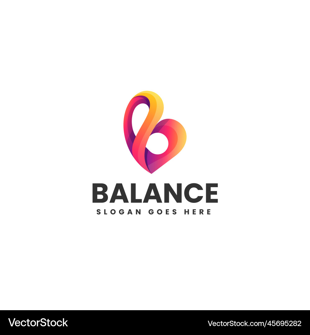 Logo letter b gradient colorful style Royalty Free Vector