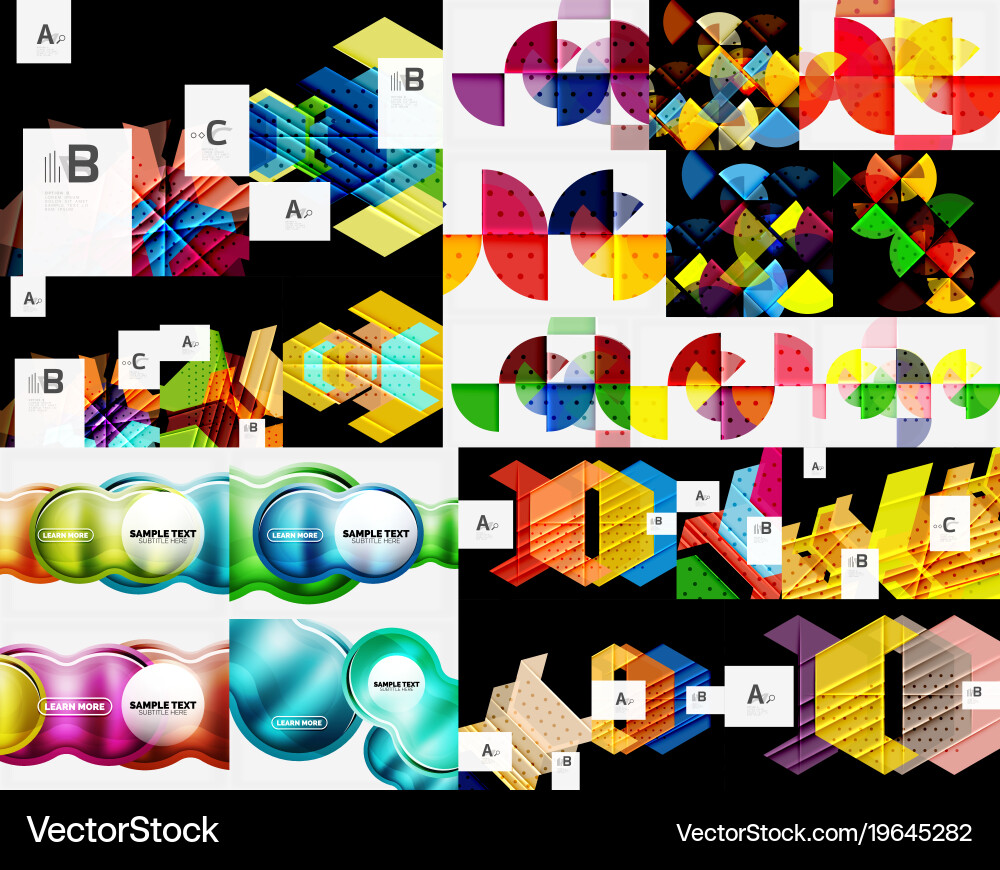 Mega collection of geometric abstract templates Vector Image