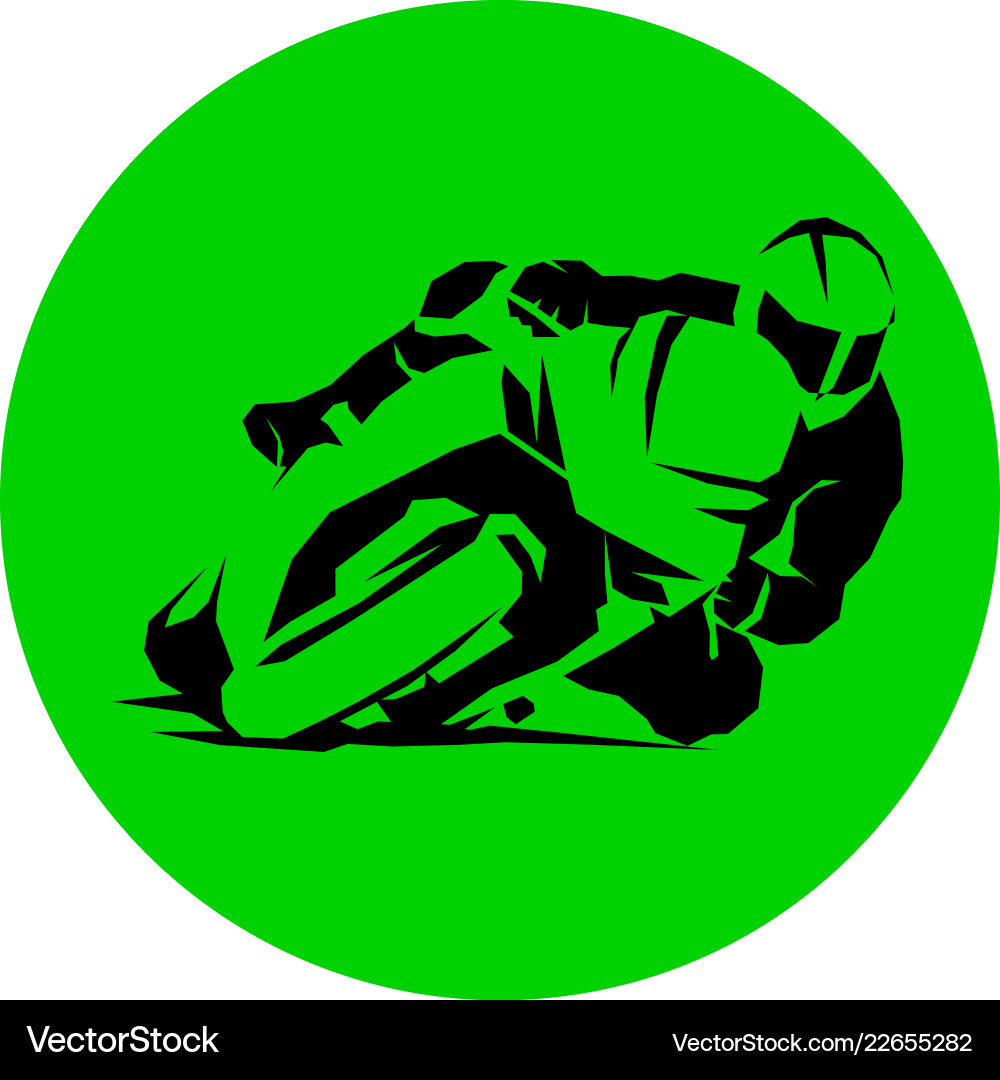 Motorcycle racer speed round icon eps Royalty Free Vector