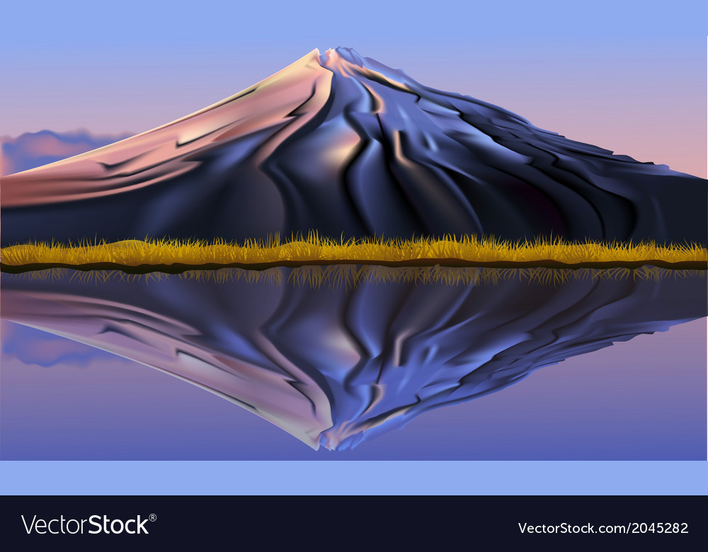 Mountain landscape reflection Royalty Free Vector Image