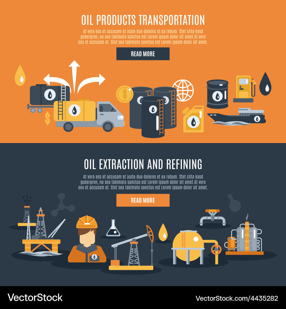 Oil Industry Banner Royalty Free Vector Image - VectorStock