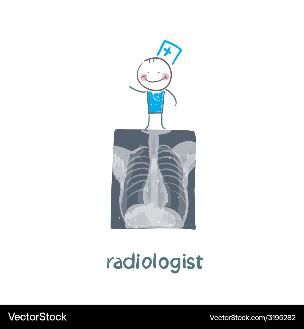 Radiologist with x-ray images Royalty Free Vector Image