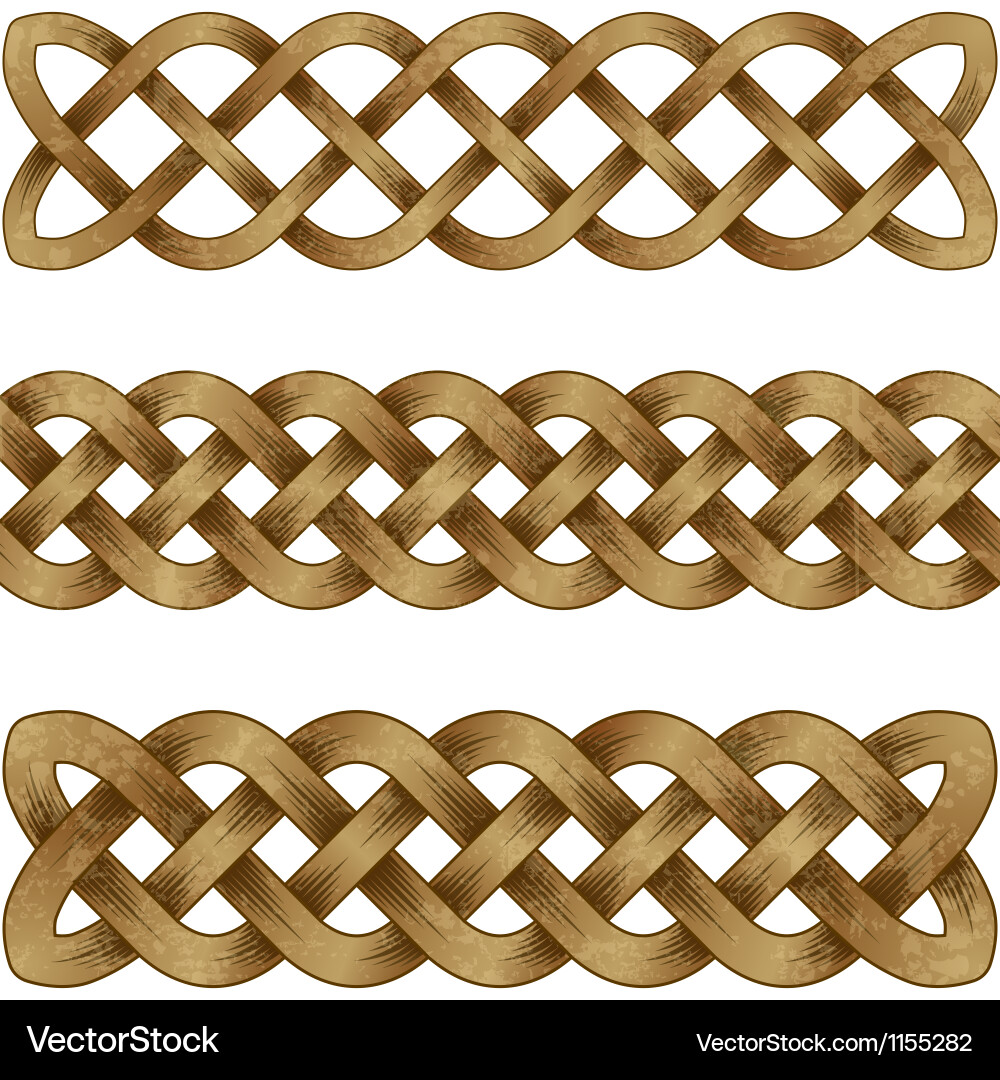 Set of bronze celtic braids Royalty Free Vector Image