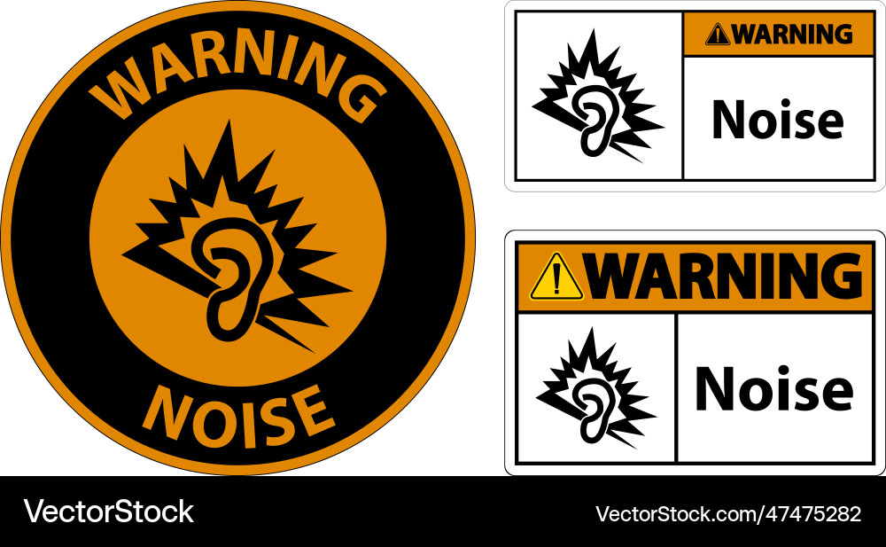 Warning noise symbol sign on white background Vector Image