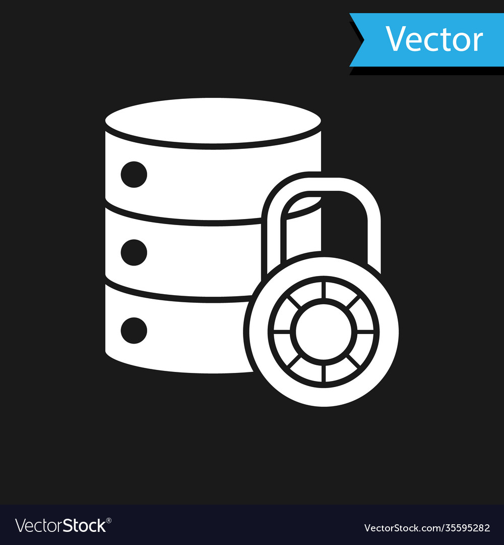 White server security with closed padlock icon Vector Image