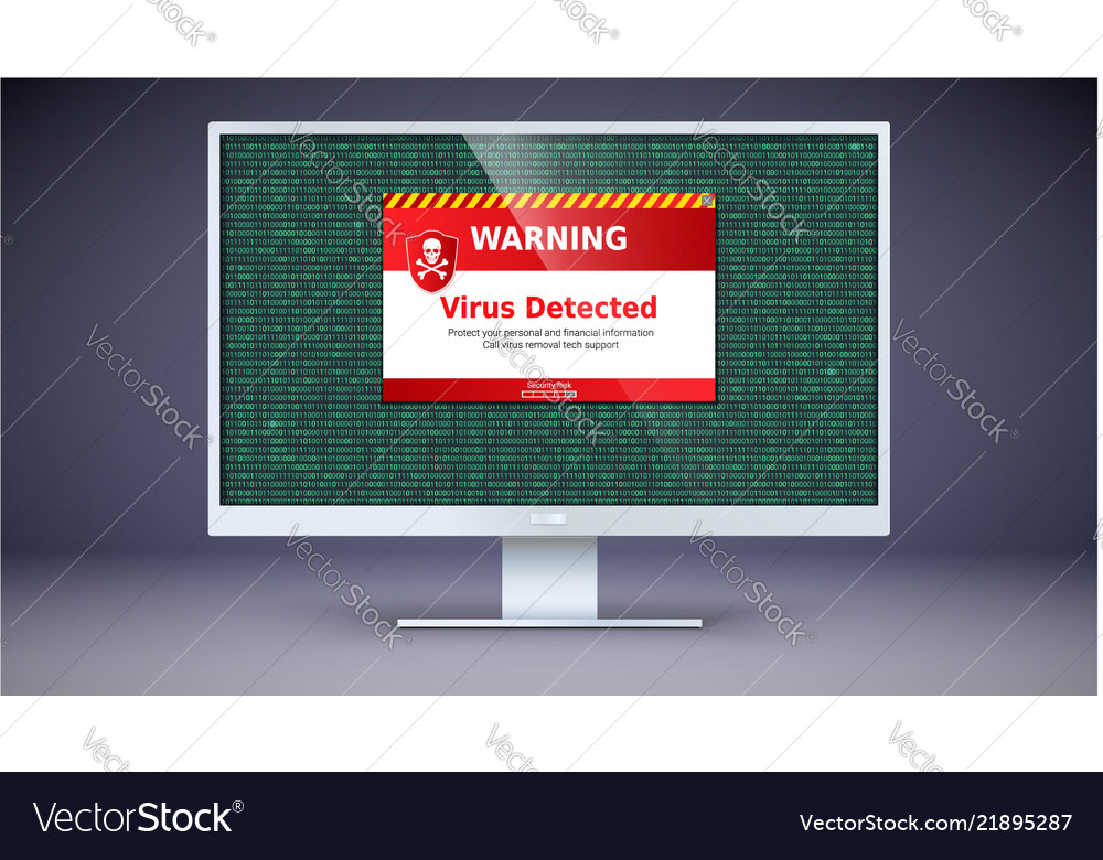 Alert Message Virus Detected Scanning Royalty Free Vector