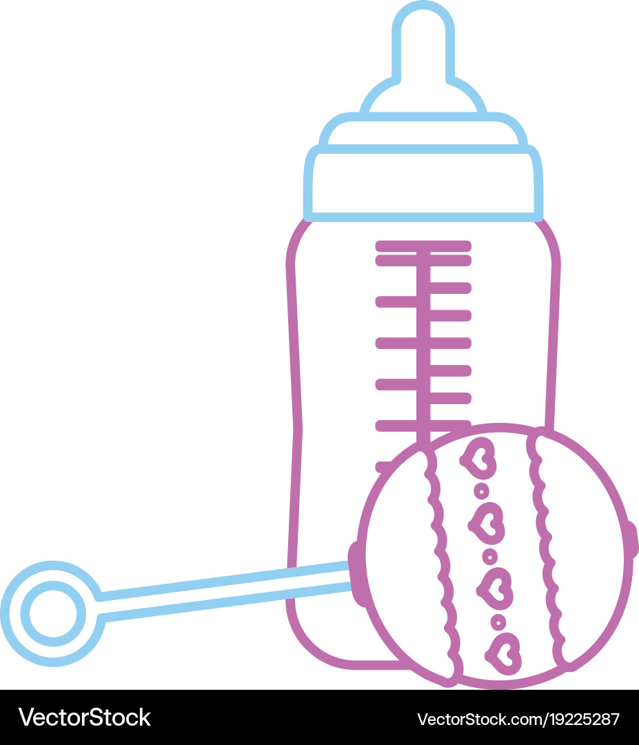Baby bottle and maraca design Royalty Free Vector Image