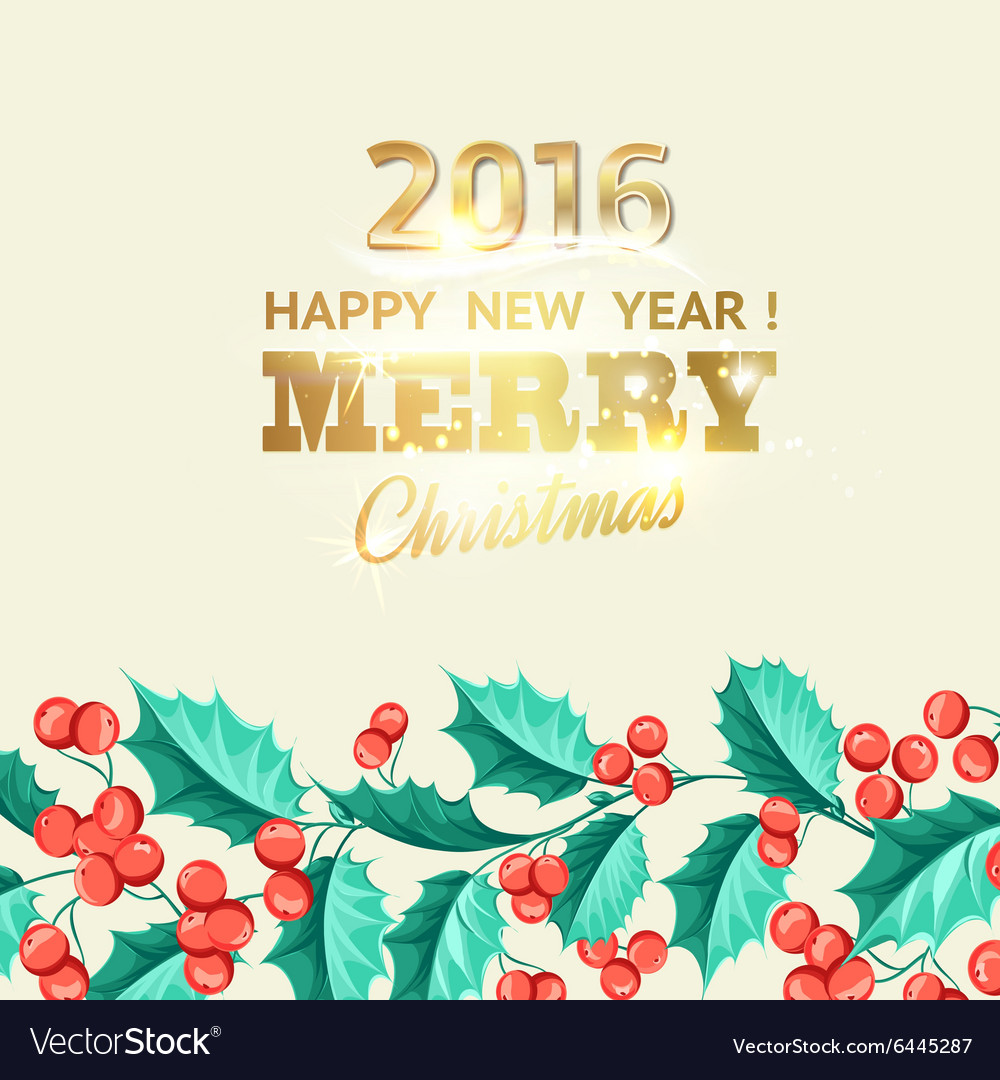 Christmas mistletoe holiday card with text Vector Image