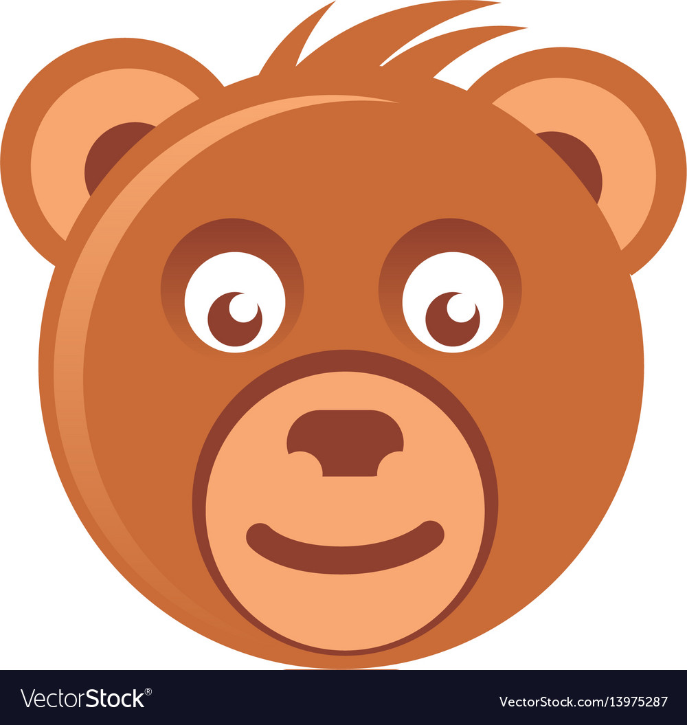 Cute Brown Bear Head Royalty Free Vector Image