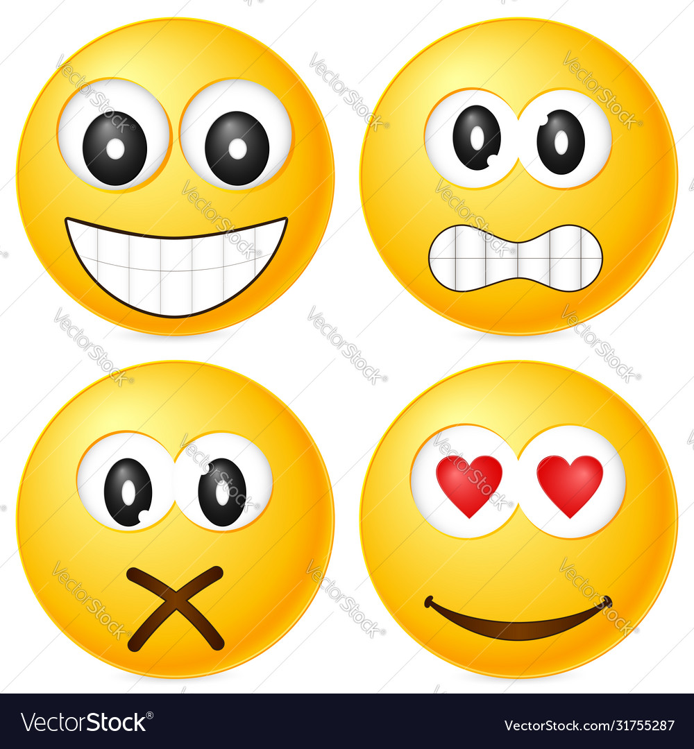 Emoticons set Royalty Free Vector Image - VectorStock