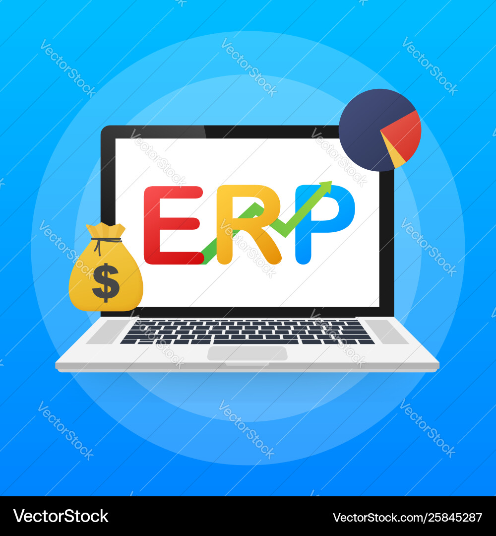 Erp enterprise resource planning productivity and Vector Image