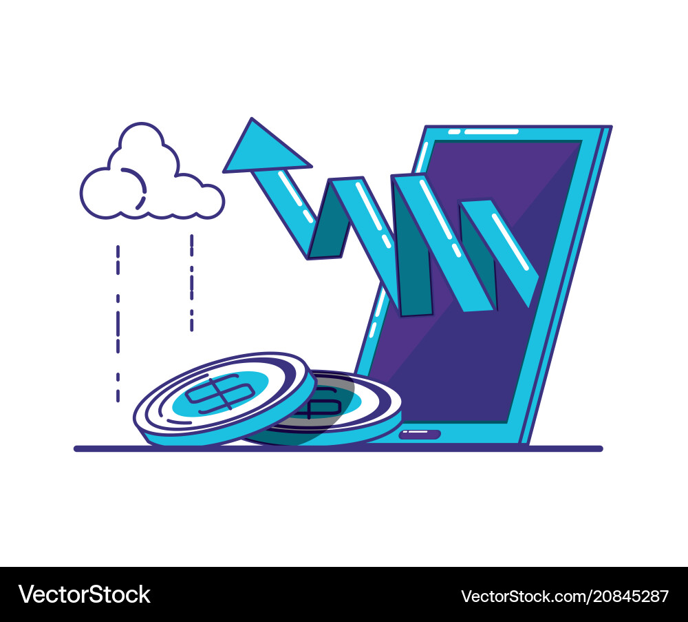 Financial technology set icons Royalty Free Vector Image