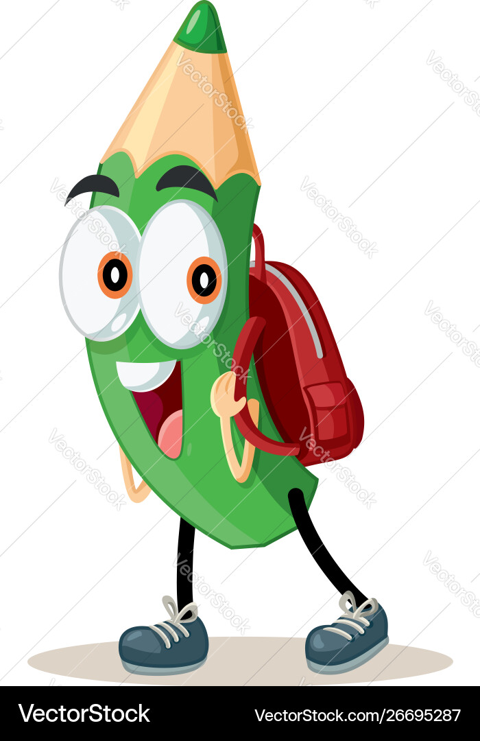 Funny pencil cartoon character Royalty Free Vector Image