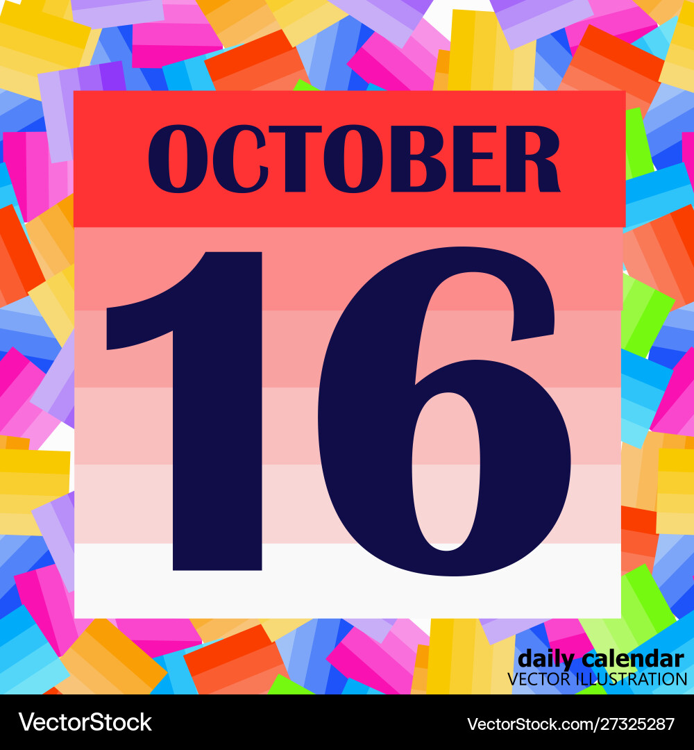 October 16 icon for planning important day Vector Image